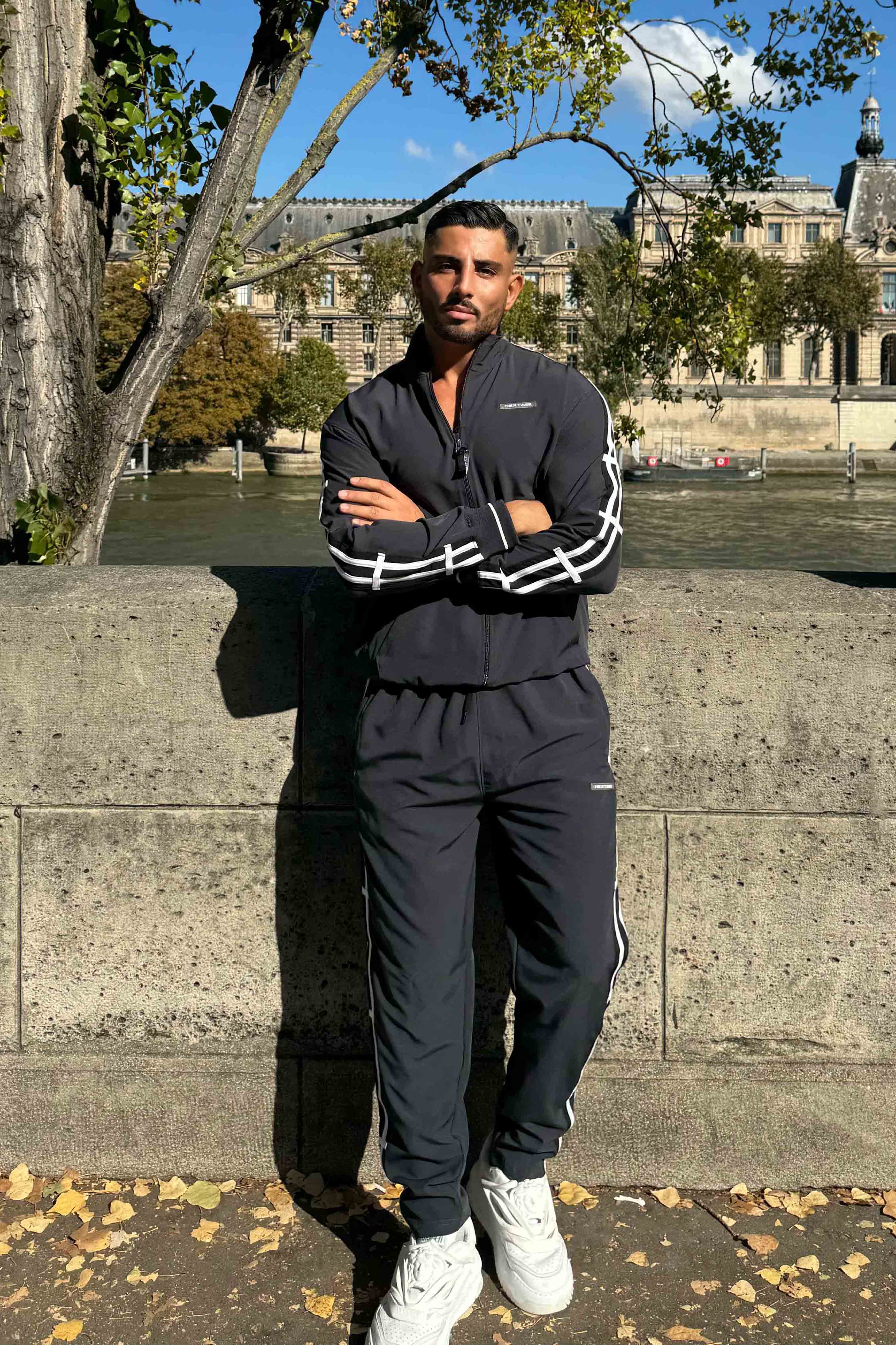 Nextage Charcoal Micro Jogging Tracksuit - Zipper Hoodie Tracksuit Set ...